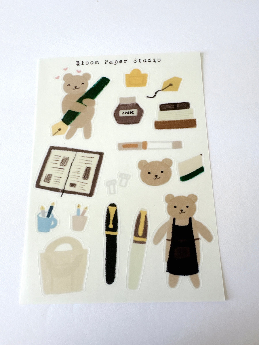 Inky Bear Journaling Planner Stickers – Bloom Paper Studio